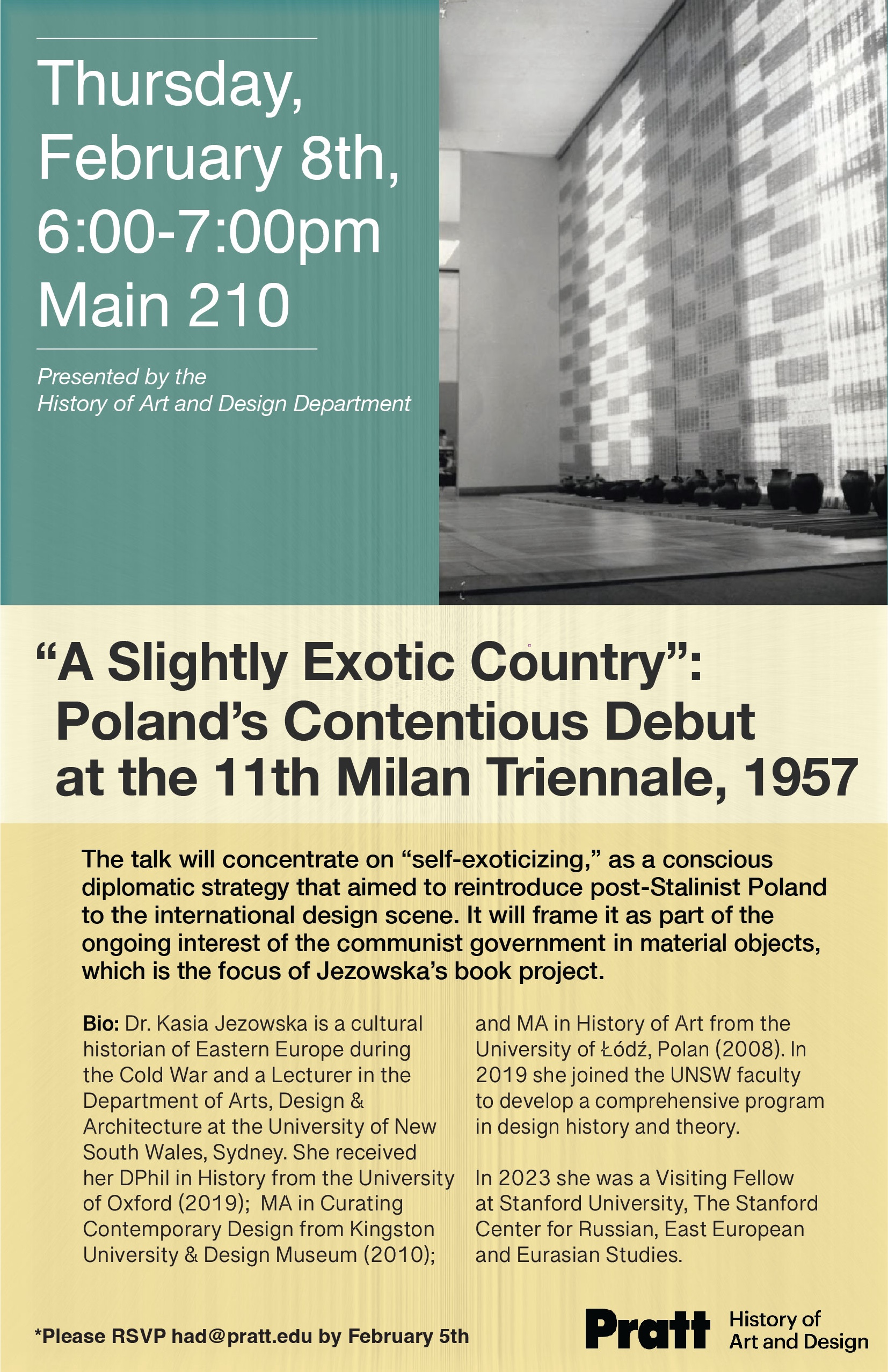 Guest Lecture by Dr. Kasia Jezowska, “‘A Slightly Exotic Country ...